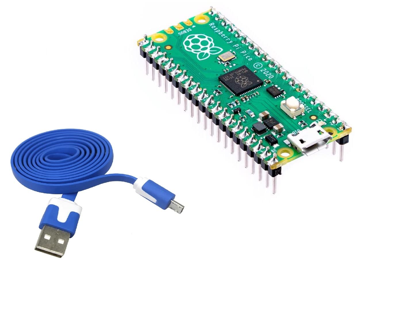 Buy TechnoSam Raspberry Pi Pico with Header Pin Soldered with USB Cable | Orignal All New ...