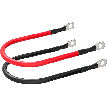 Amazon.com: Solar Battery Cables 10 Gauge Power Inverter Cables with 3/ ...