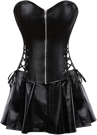 Amazon.com: KSHUN Women's Leather Corsets Steampunk Gothic Corset Punk Rock Steampunk Corset ...