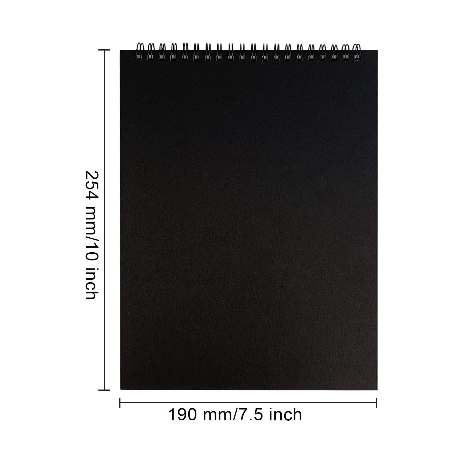 Snapklik.com : Black Upright Sketch Notebook, 1-Pack, 10 X 7.5 Inches ...