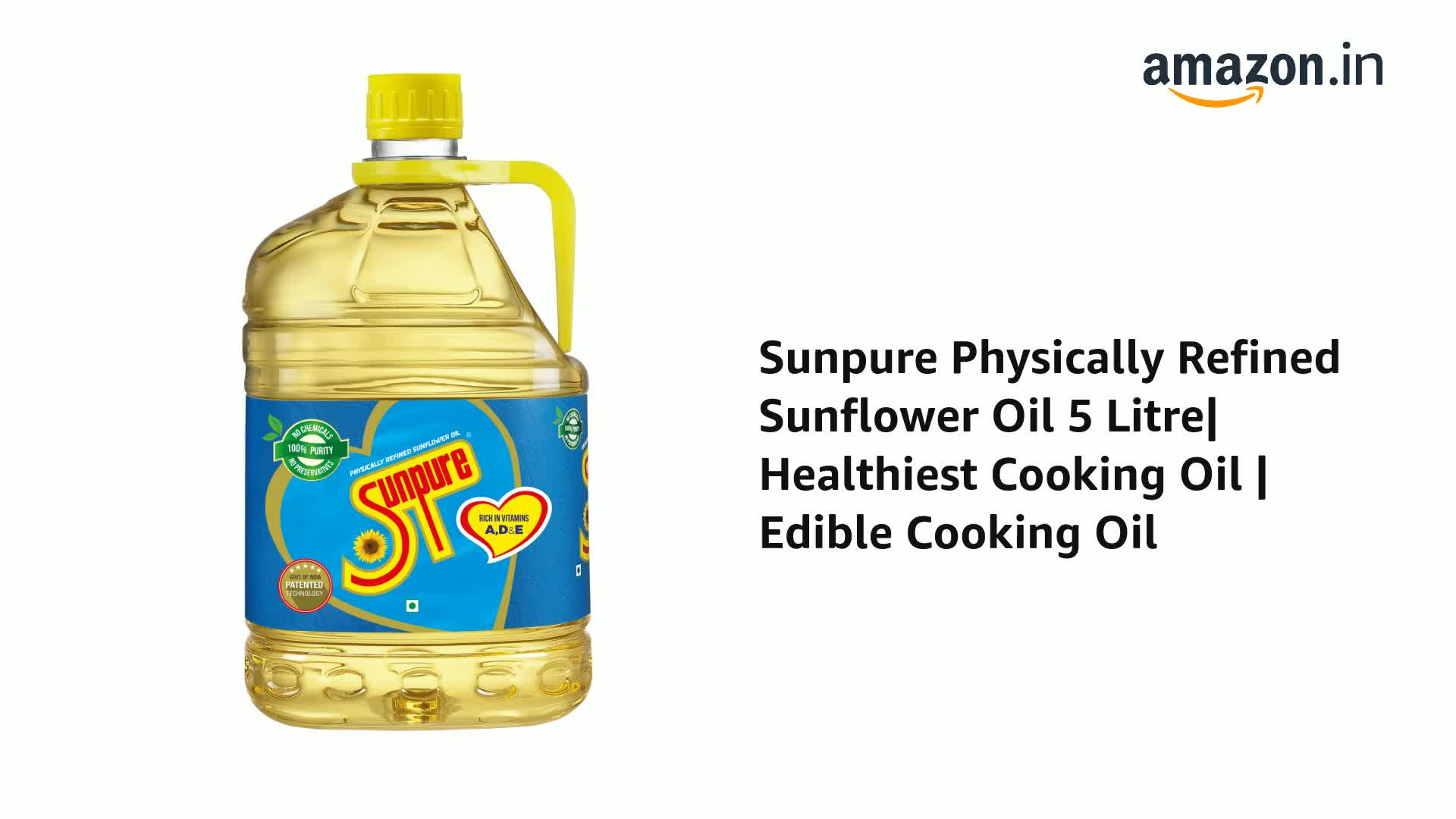 Watch Sunpure Physically Refined Sunflower Oil 5 Litre| Healthiest ...