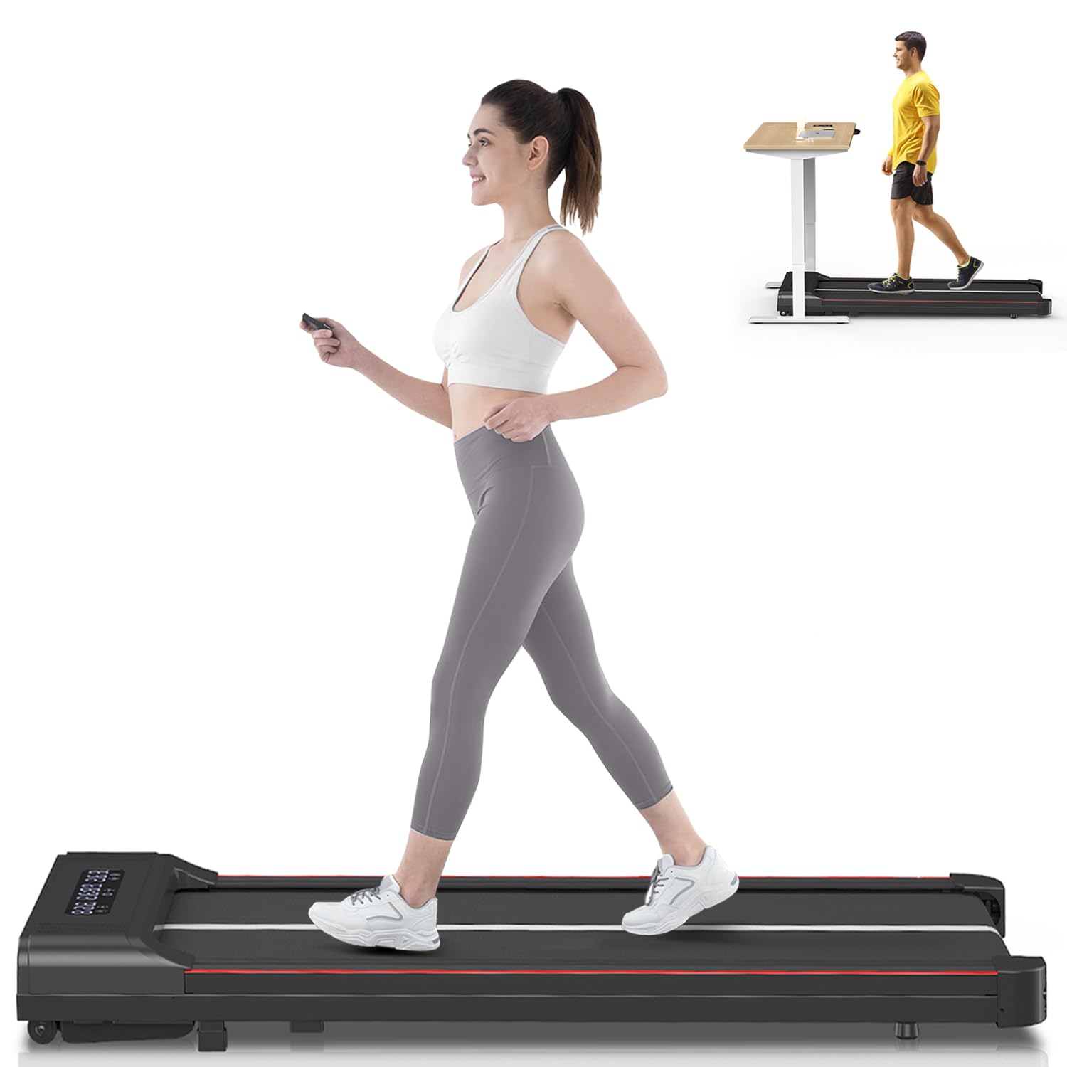Amazon.com : HomeFitnessCode Walking Pad Treadmill 2 in 1, 6.2MPH Under ...