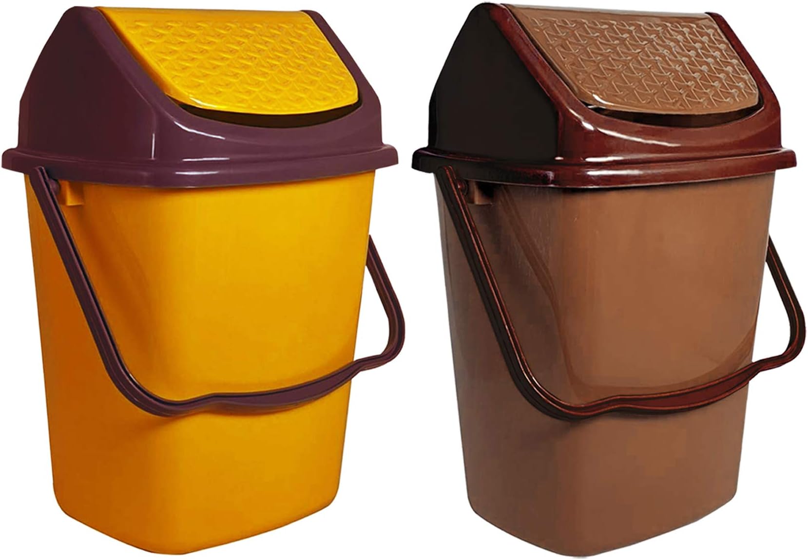 ARISTO Small Plastic Swing Dustbin,9 LTR (Yellow/Yellow) Pack of 2 ...