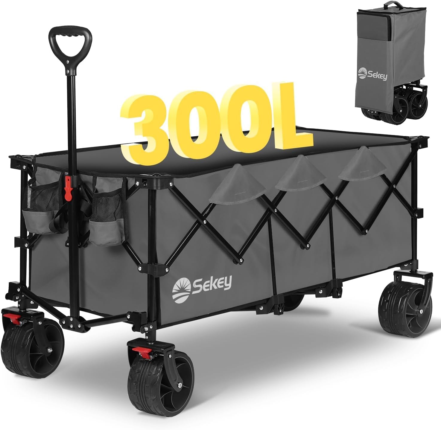 Sekey 300L Ultra-Large Folding Festival Trolley - All-Terrain Extra ...