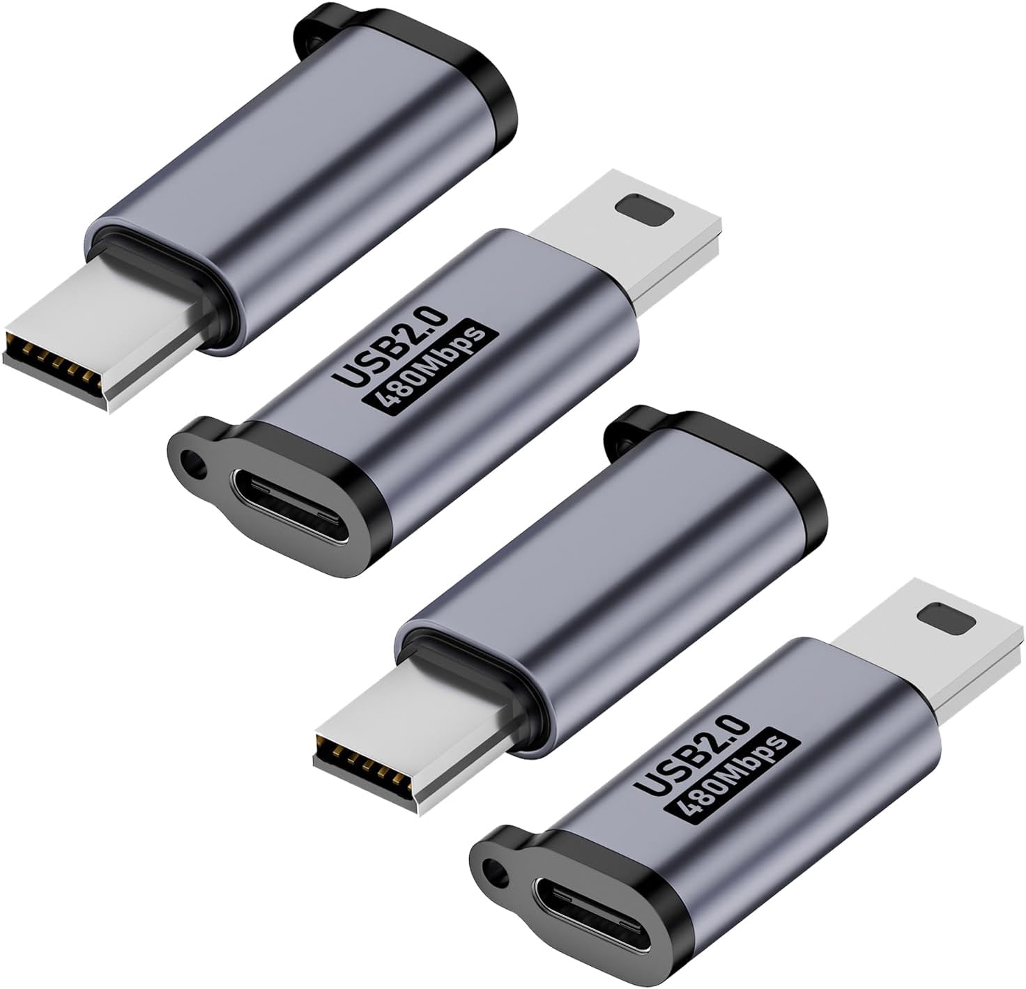 Amazon.com: AreMe Mini USB 2.0 to USB C Adapter (4 Pack), USB Type C ...