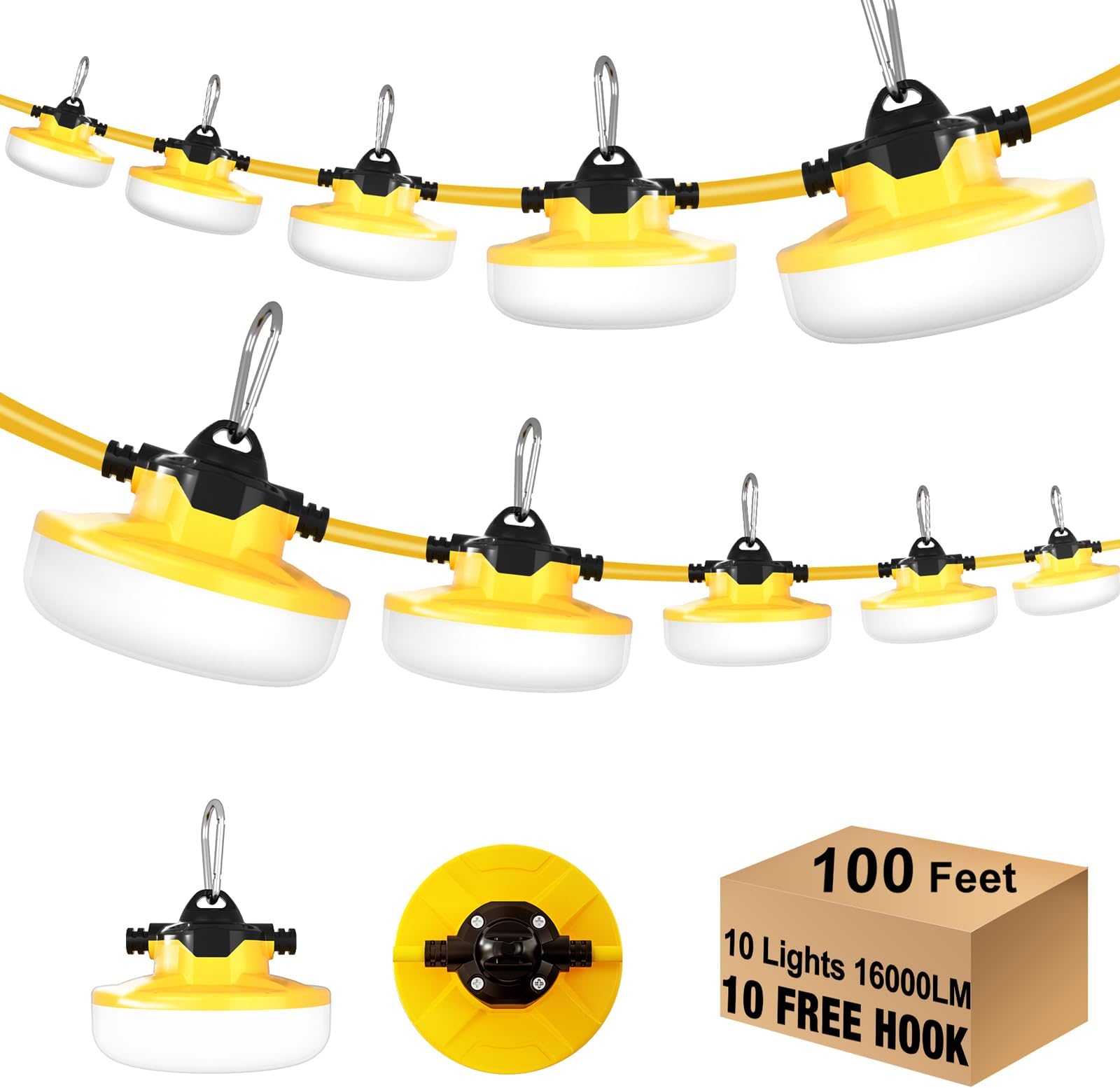 Southwire 7165SW 100 ft. 14/3 SJTW LED String Light; Yellow - Amazon.com