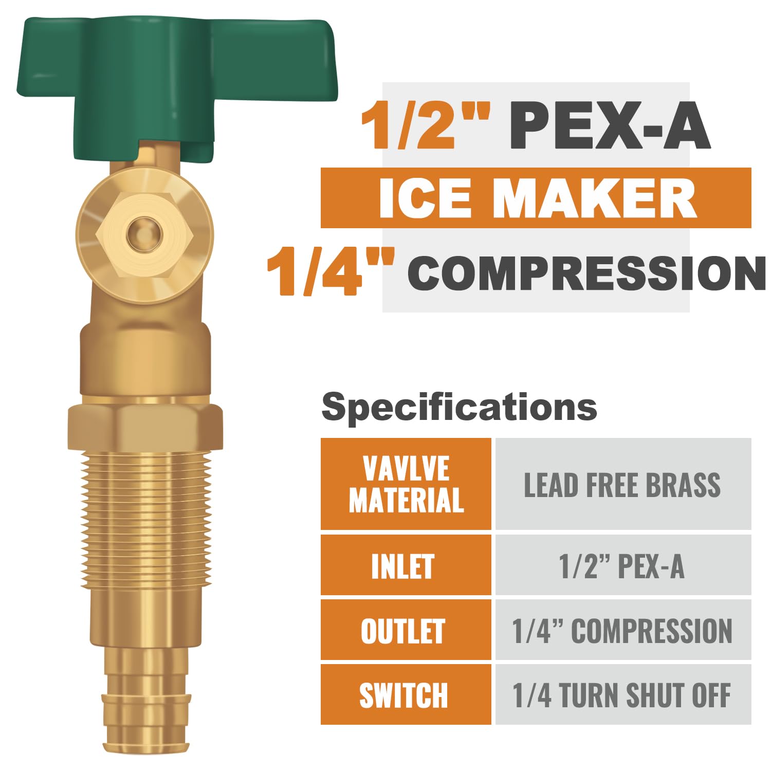 Snapklik.com : SUNGATOR Ice Maker Outlet Box For Pex A, 1/2 Inch Pex ...
