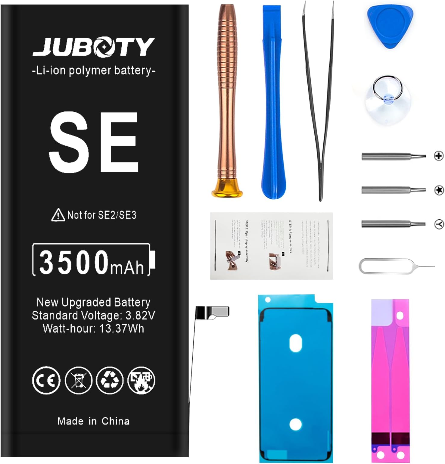 JUBOTY 3500mAh Battery for iPhone SE 2016(1nd Gen), Li-ion New Upgraded ...
