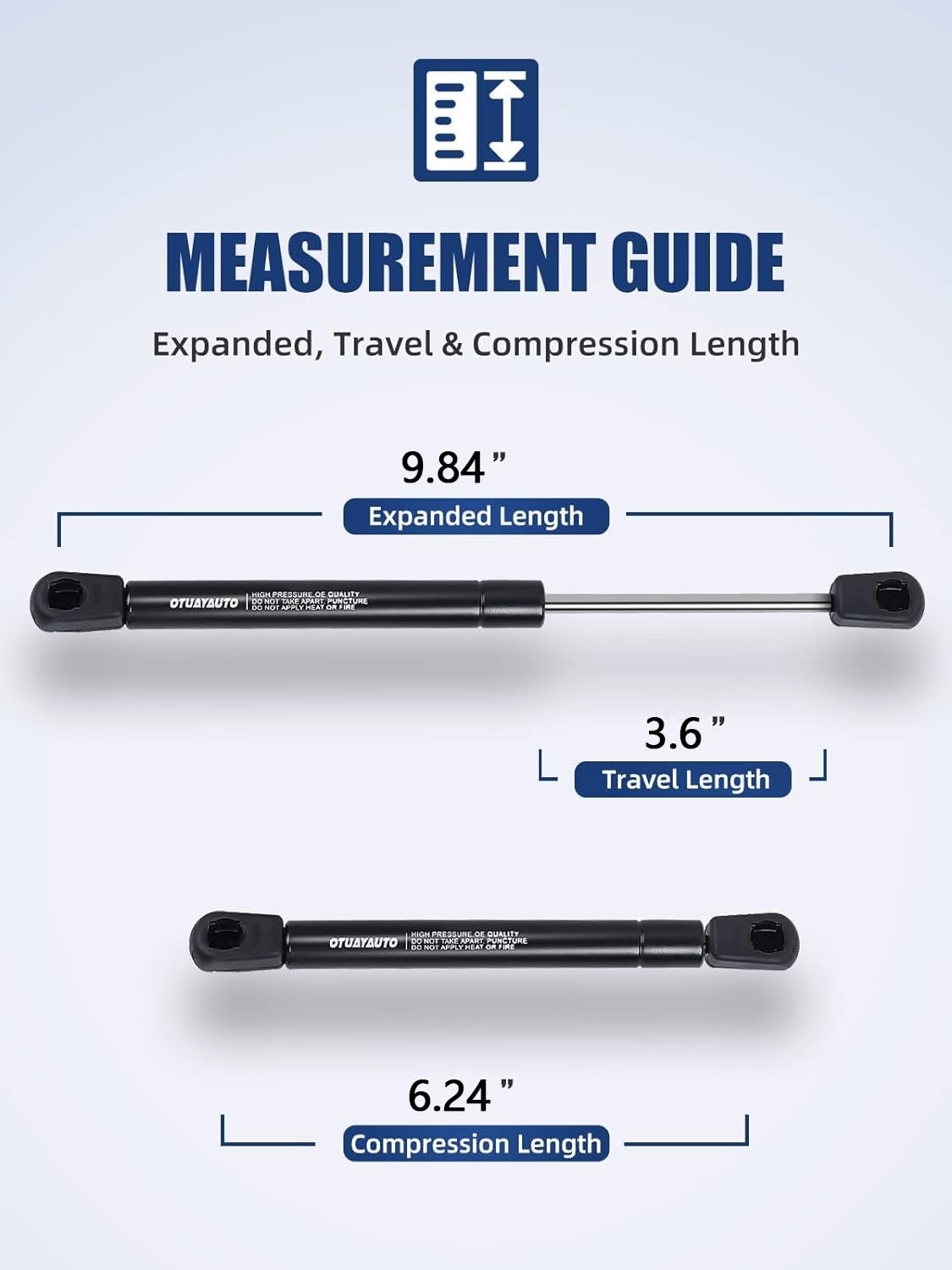 Snapklik.com : OTUAYAUTO 10 Inch Gas Strut - 150N/33Lbs Universal Lift ...