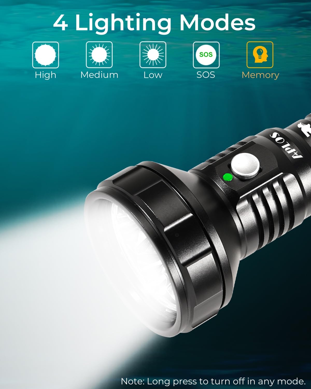 Snapklik.com : APLOS AP200 Scuba Diving Flashlight, 20000 Lumen Dive ...
