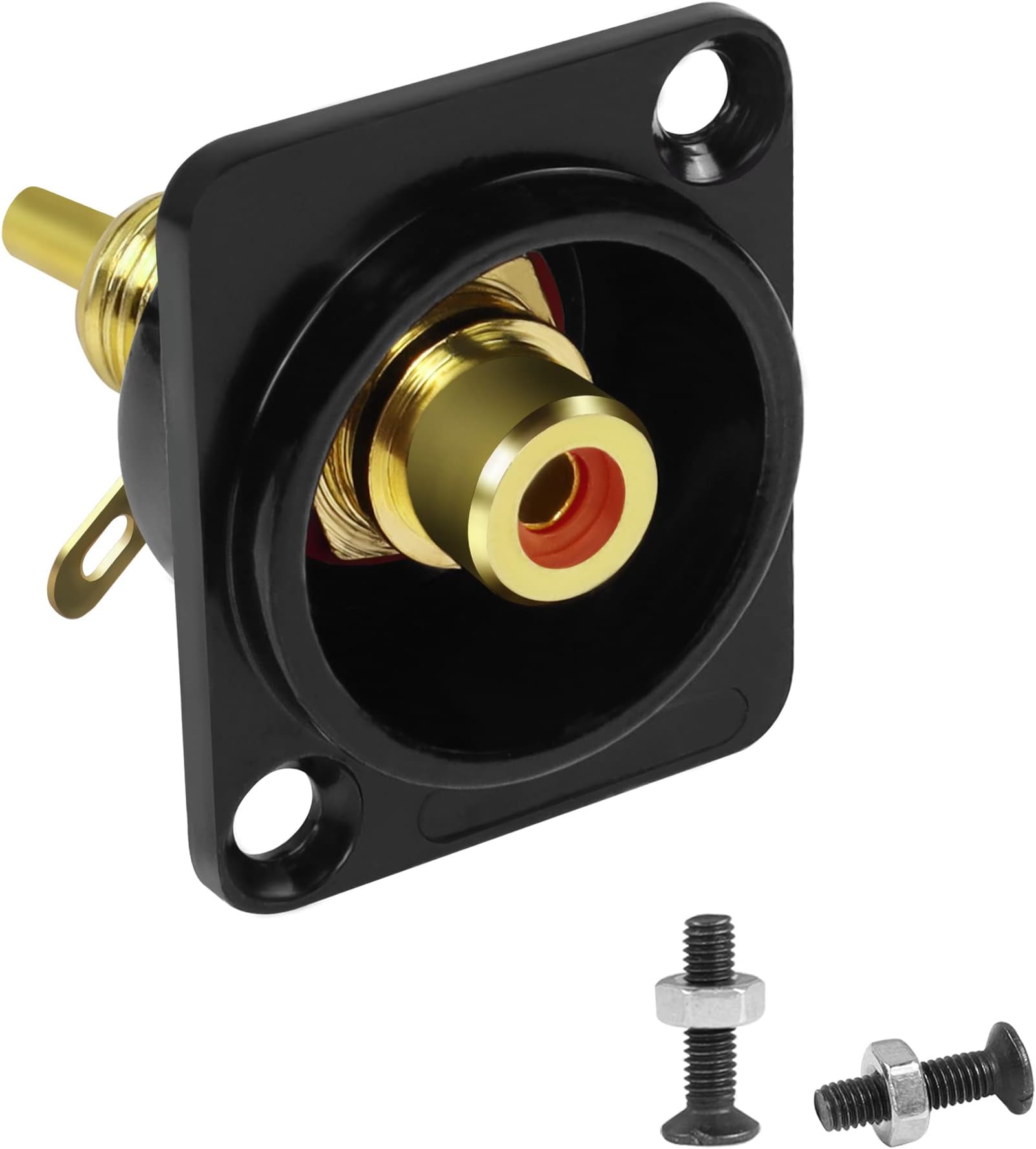 Amazon.com: QIANRENON Gold Plated RCA Panel Mount Adapter RCA Female to ...