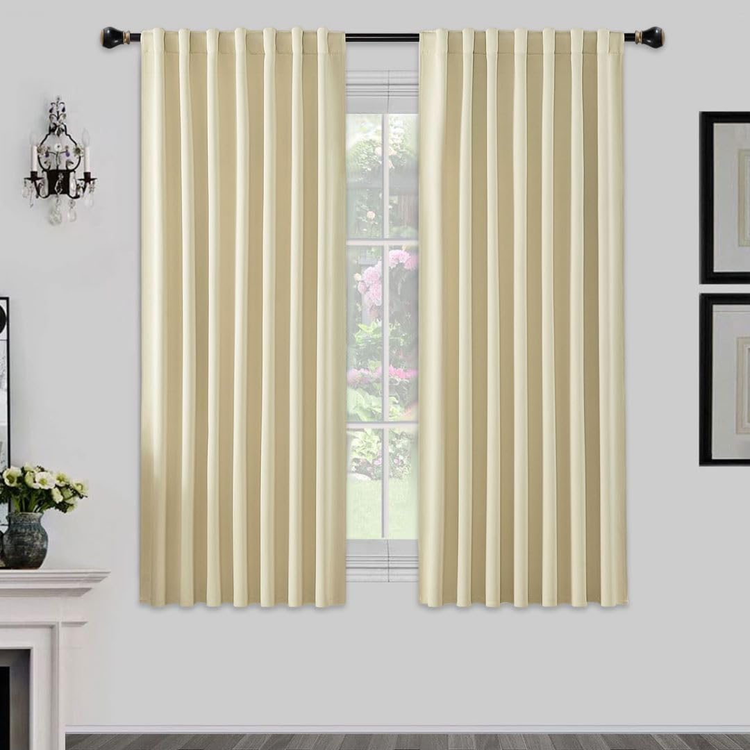 Amazon.com: Joydeco 72 Inch Blackout Curtains for Bedroom, Black Out ...