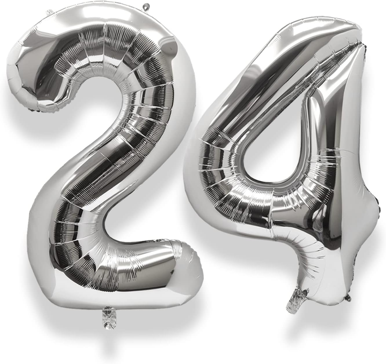 Amazon.com: AULE 40 Inch Large 24 Balloon Numbers Silver, Big Foil ...