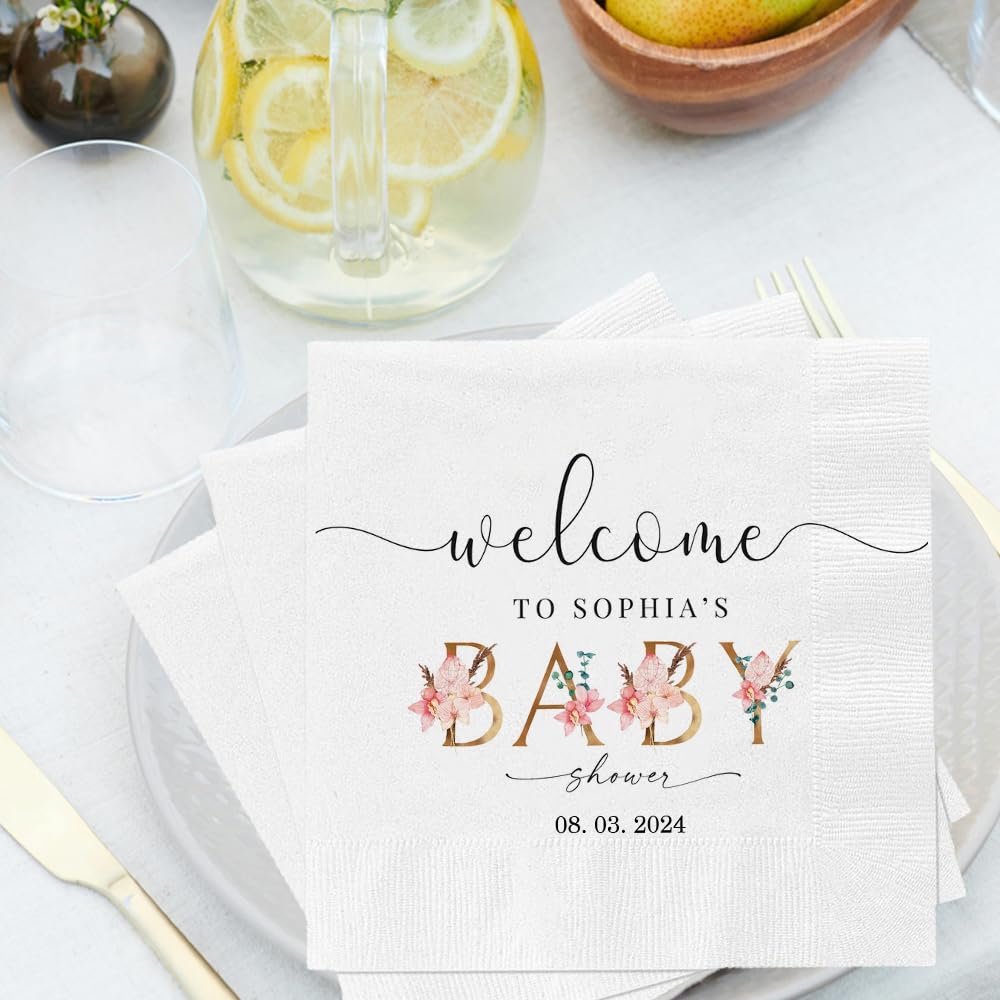 Baby Shower Napkins Tutorial DIY Baby Shower Letters Tutorial Elva M