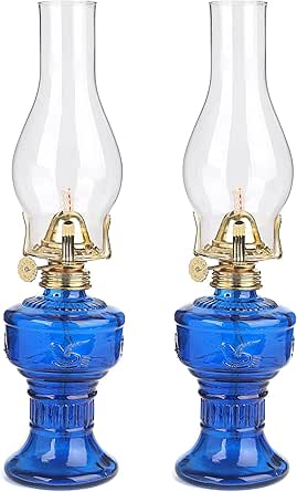 Amazon.com: Glass Oil Lamp Set of 2, 250ml Kerosene Oil Lamps with ...