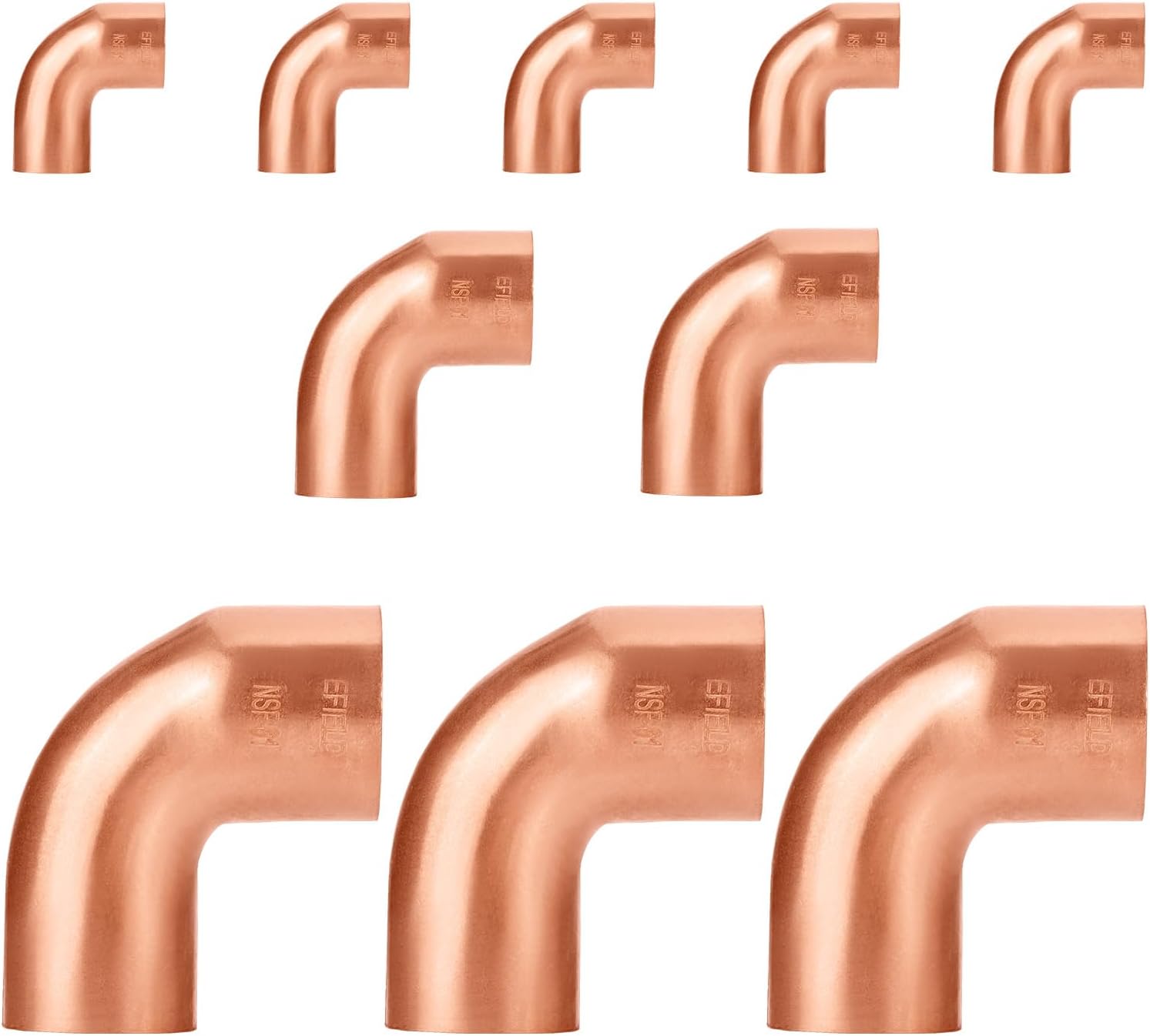 Amazon.com: 10-Pack EFIELD 3/4" FTG x Copper Short Radius 90° Street ...