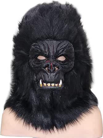 Amazon.com: Edlike Realistic Gorilla Mask,Full Head Ape Mask,Black Ape ...