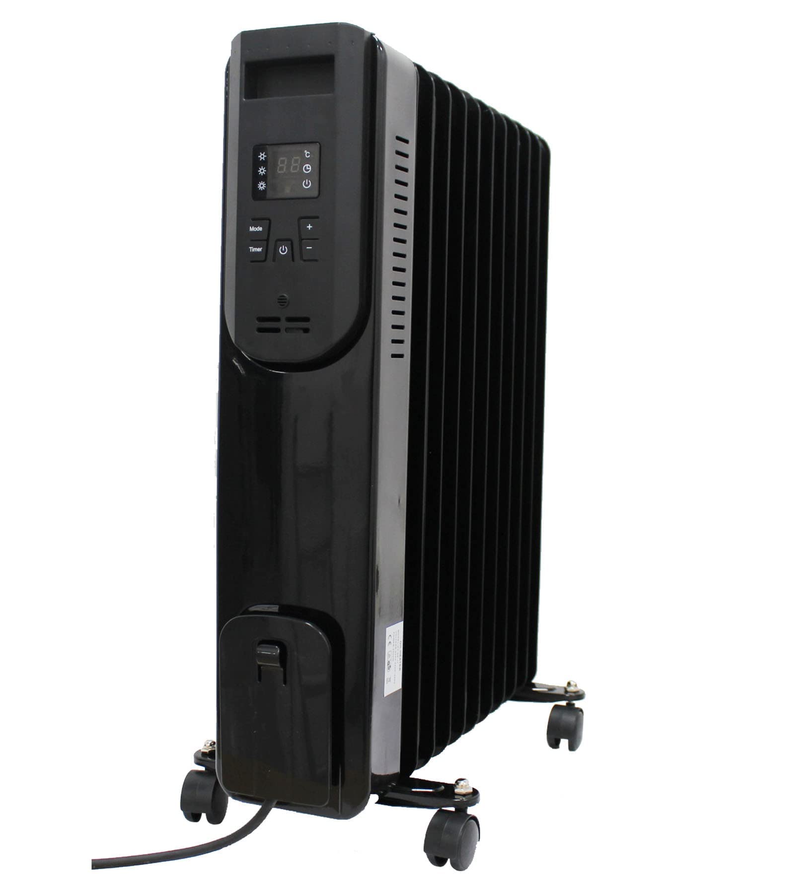 2500W Oil Filled Radiator, 11 Fin - Portable Electric Heater - Built-in ...