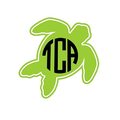 Amazon.com: Sea Turtle Monogram Vinyl Die Cut Decal Sticker for Car ...
