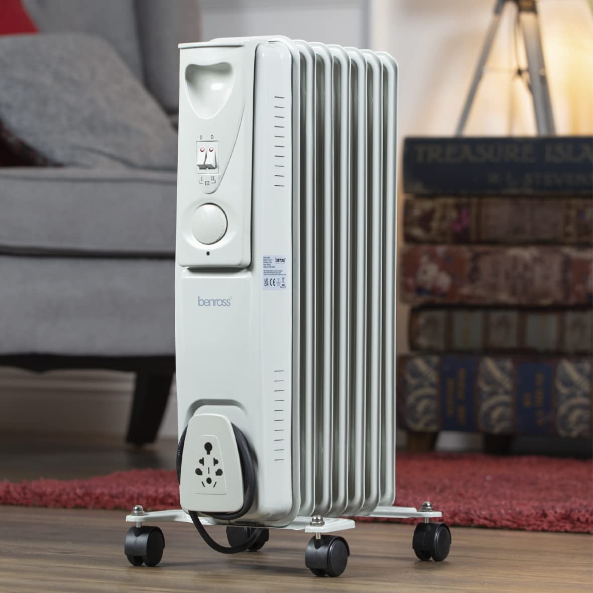 Buy Benross 42690 Portable 7 Fin Oil Filled Radiator / Adjustable ...