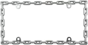 Amazon.com: Custom Accessories 92550 Chrome Round Chain Link License ...