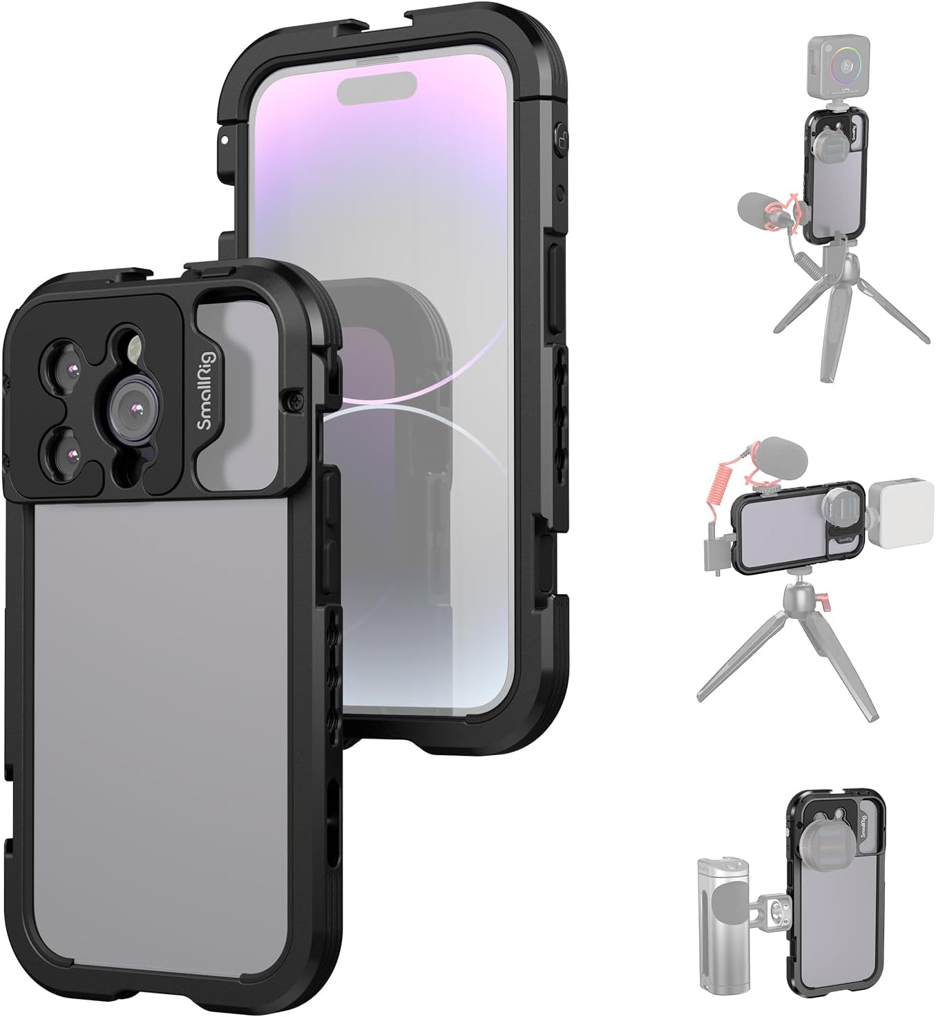 NEEWER Video Rig Cage for iPhone 14 Pro Max with Cold Shoes, 1/4 ...