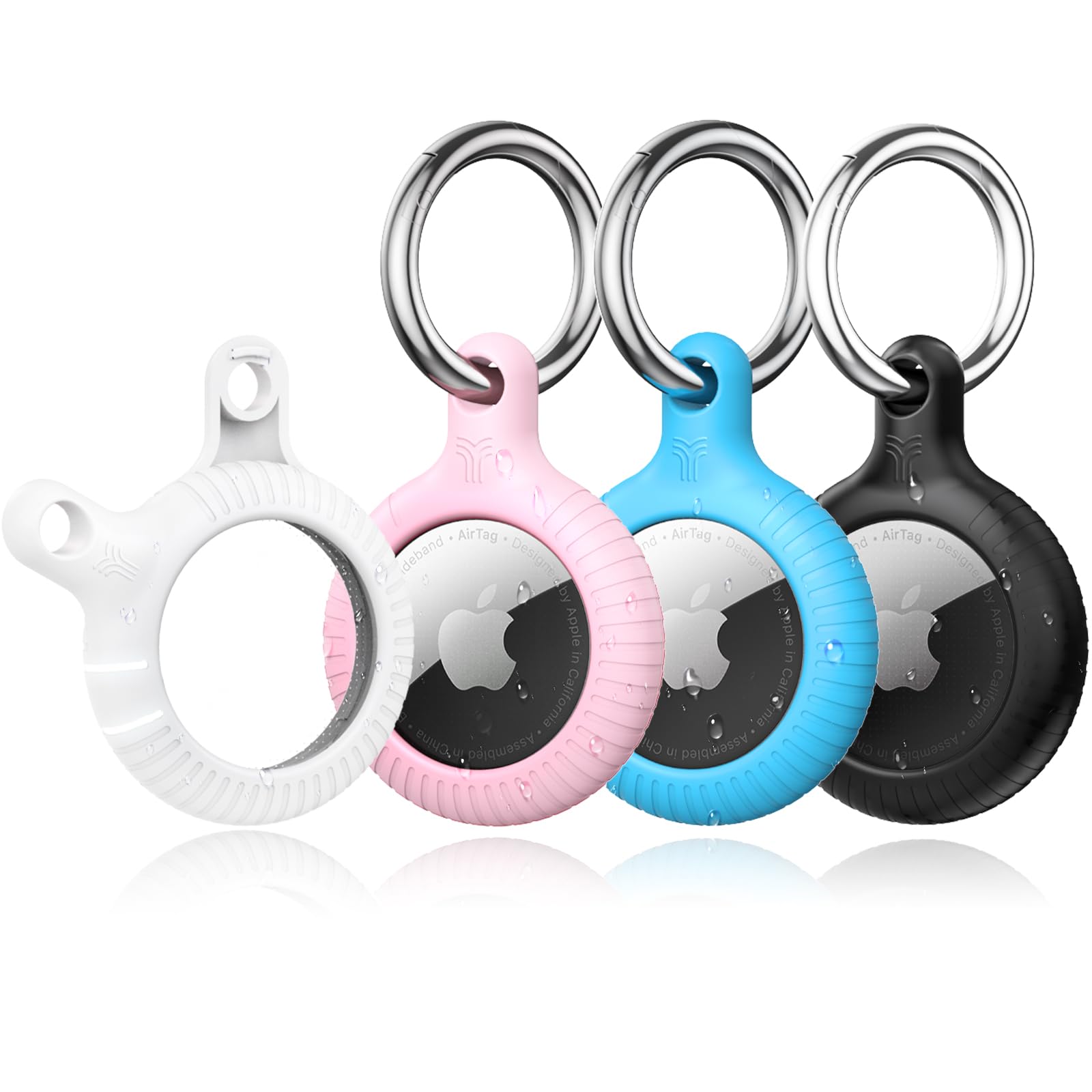 Amazon.com: YOSH Air Tag Holder 4 Pack, Airtag Keychain Holder [Anti ...