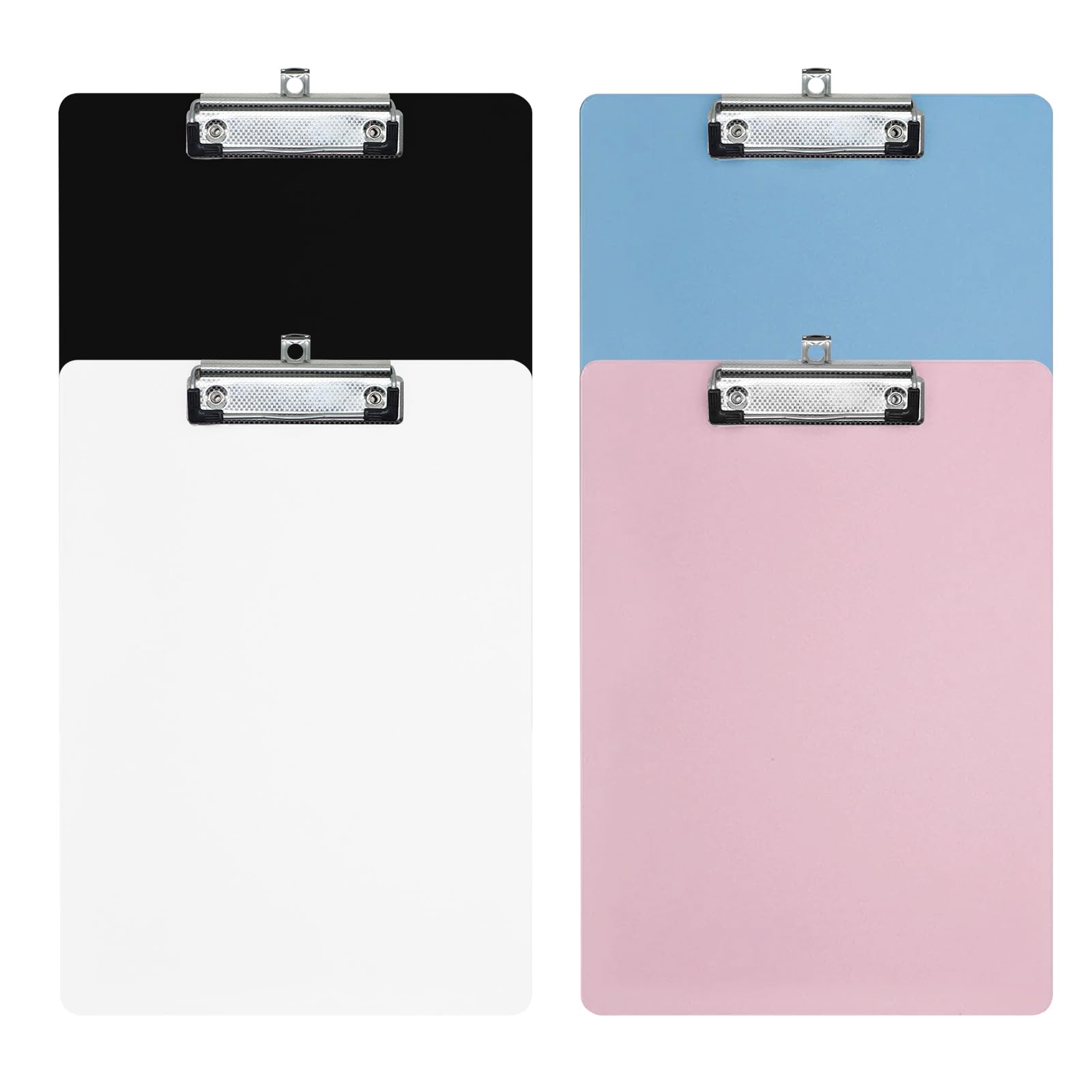 Amazon.com: 4 Pack Plastic Clipboards Hangable Low Profile Clipboard ...