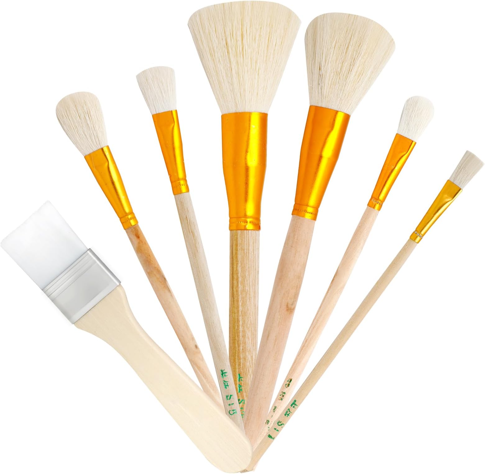 Amazon.com: 7 Pcs Mop Brushes - Assorted Size Blending & Gilding ...