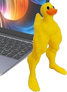 Muscle Duck Statue, Muscular Leg Duck - Funny Yellow Duck Resin ...