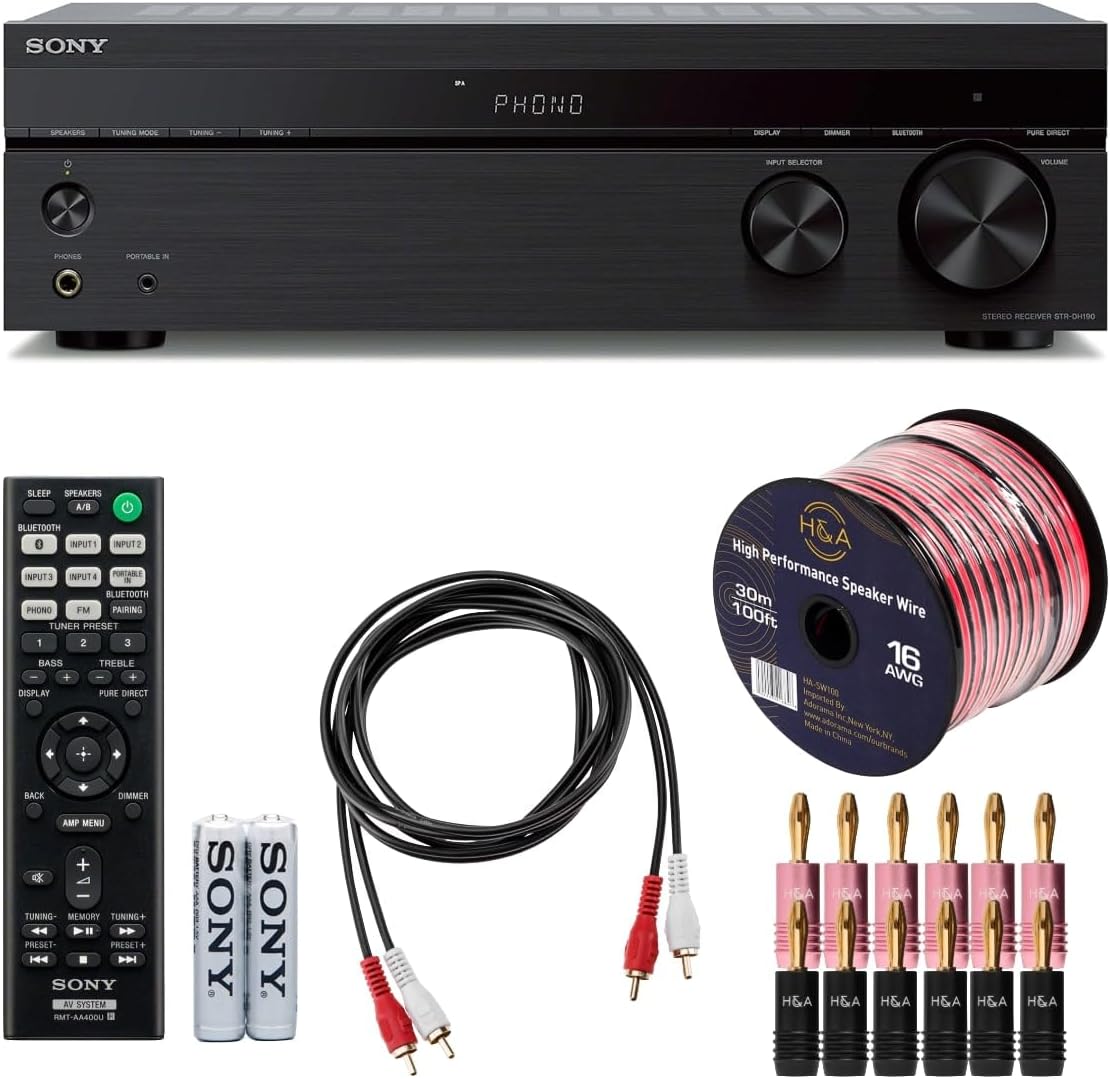 Amazon.com: Sony STR-DH190 2-Channel Home Stereo Receiver with Phono ...