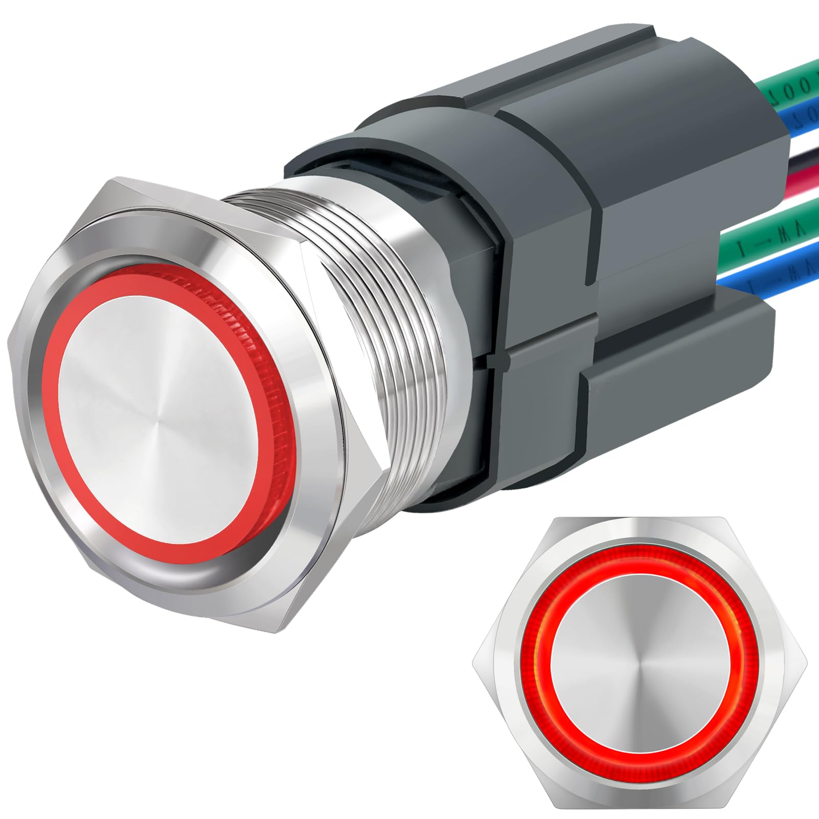 Snapklik.com : UL Listed ZJWZJH 15Amp 22mm Push Button Switch110V/120V ...