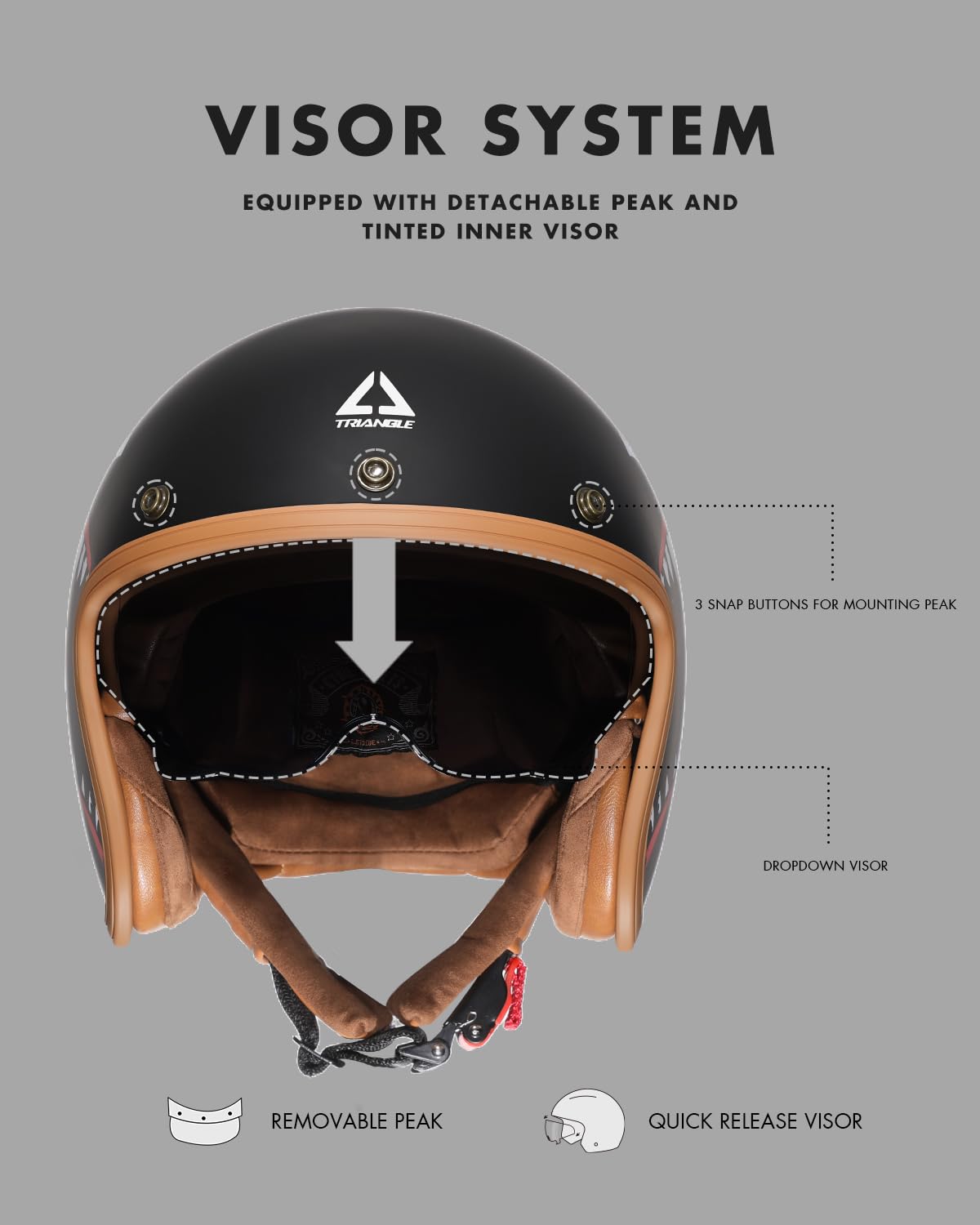 Snapklik.com : TRIANGLE 3/4 Open Face Motorcycle Helmet Retro Scooter ...