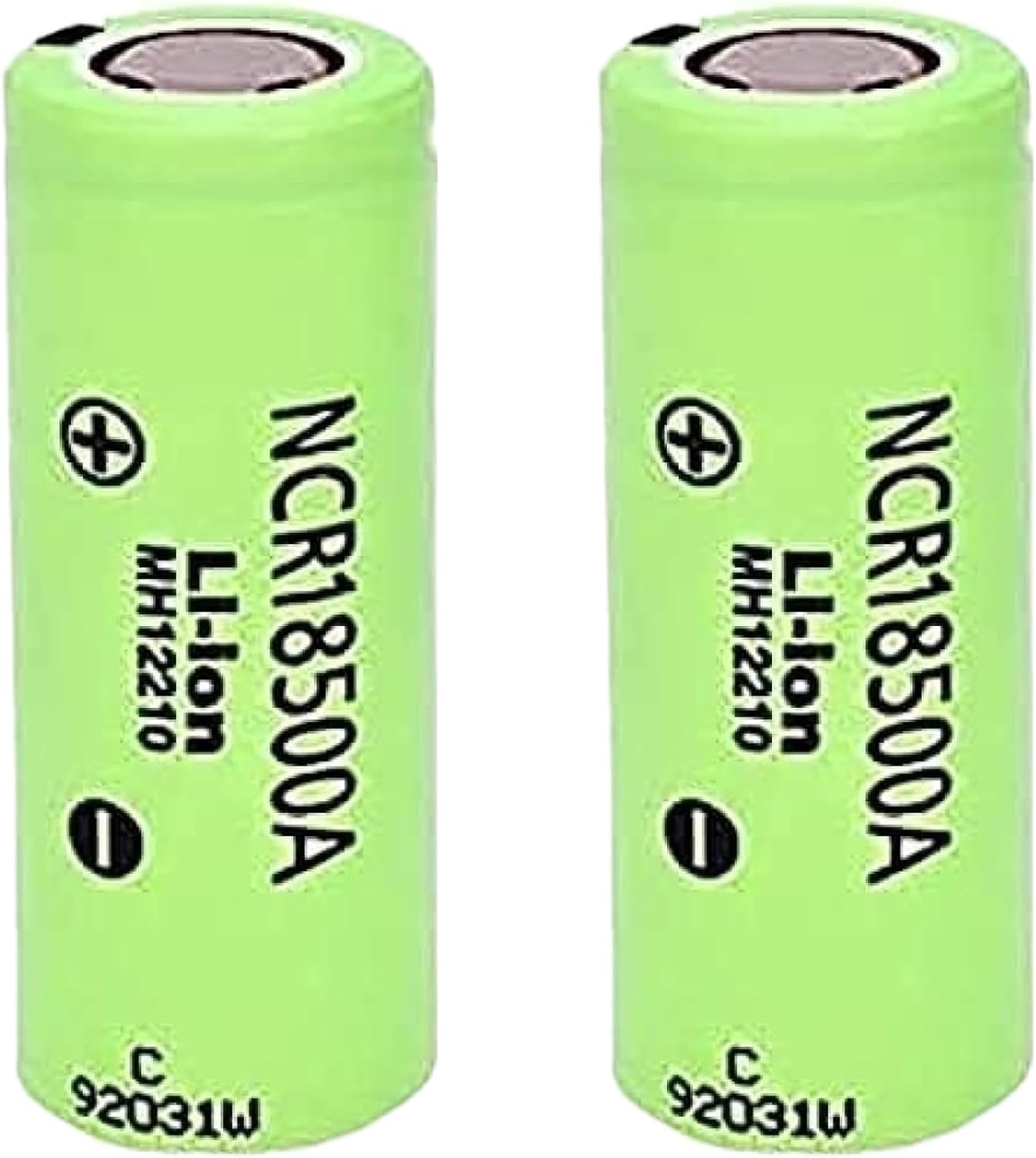 Lot de 2 batteries 18500 IMR 18500 Li-Ion rechargeables 2000 mAh 3,7 V ...