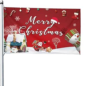 Amazon.com : FIYO Christmas Flag, 3x5 Ft Large Merry Christmas House ...