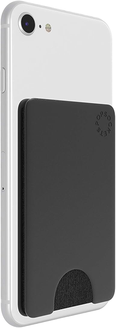 PopSockets PopWallet: Phone Grip and Wallet for Cards, Removable, Black ...