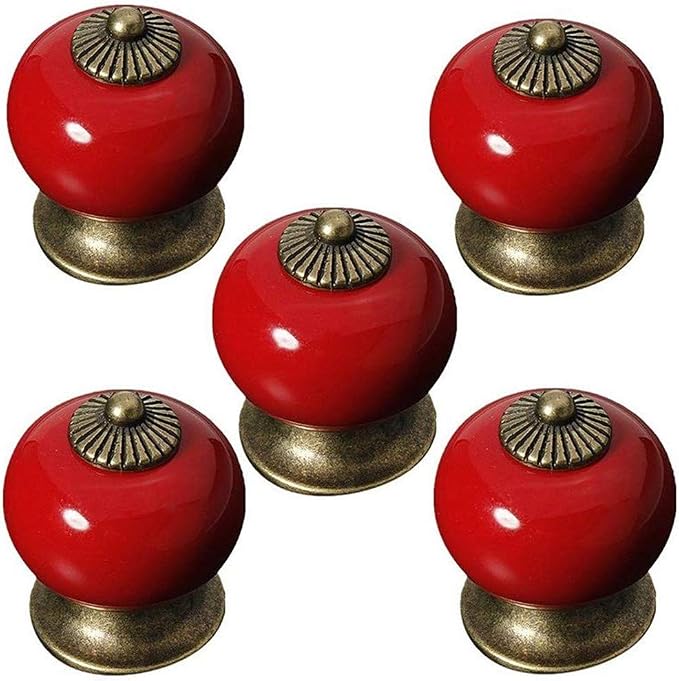 Aestm - Pomello tondo in ceramica per armadio/cassetto, in porcellana ...
