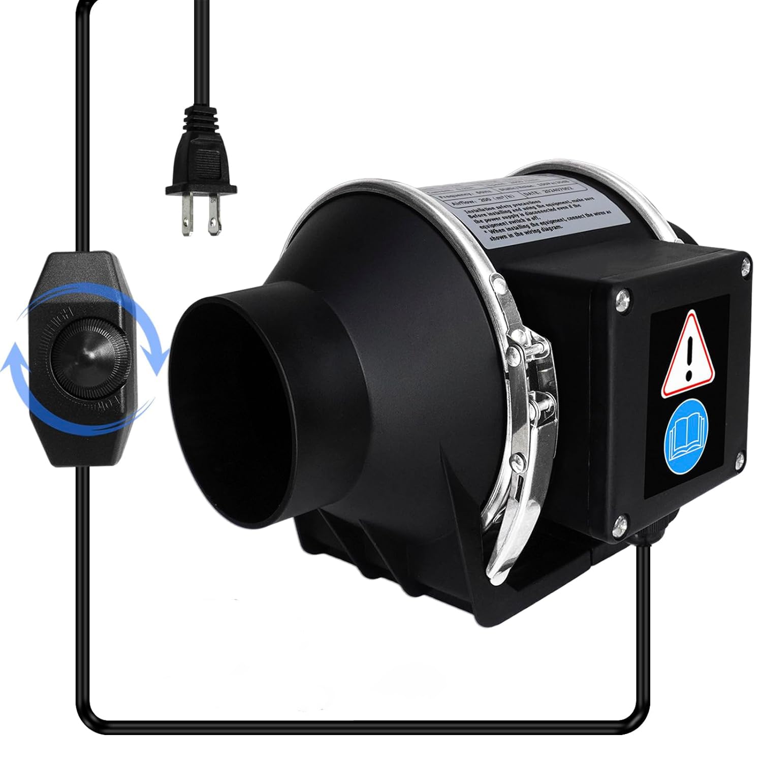 Amazon.com: 4 Inch Duct Fan with Variable Speed Controller,Inline ...