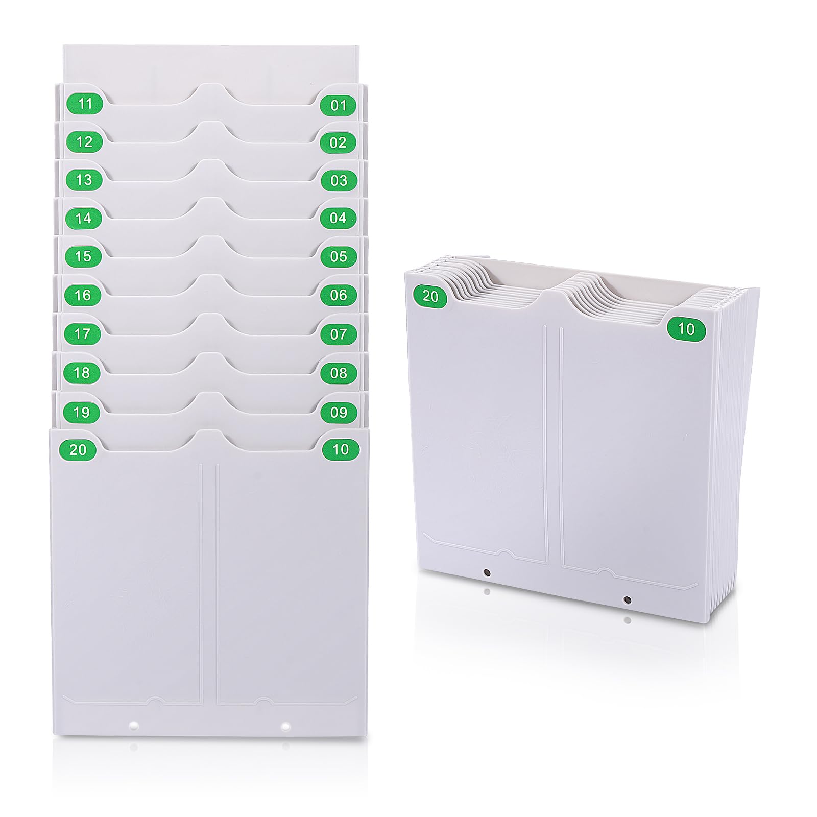HOMEE Time Card Holder Wall Mount 20 Pockets, Expandable Time Card Rack ...