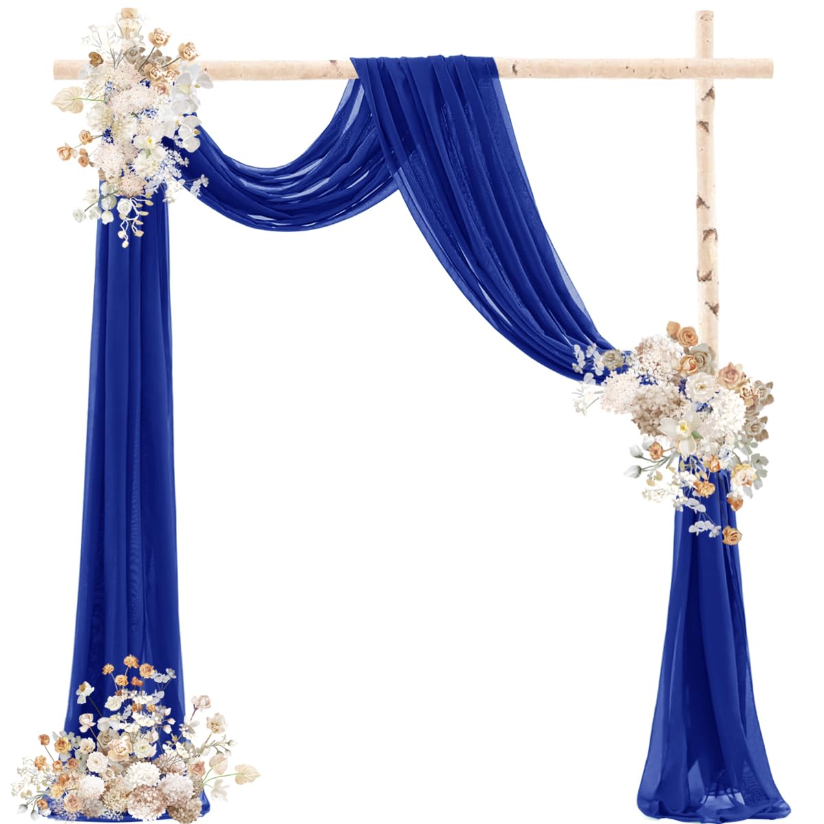 Snapklik.com : Royal Blue Wedding Arch Draping Fabric 2 Panels 29" X 20 ...