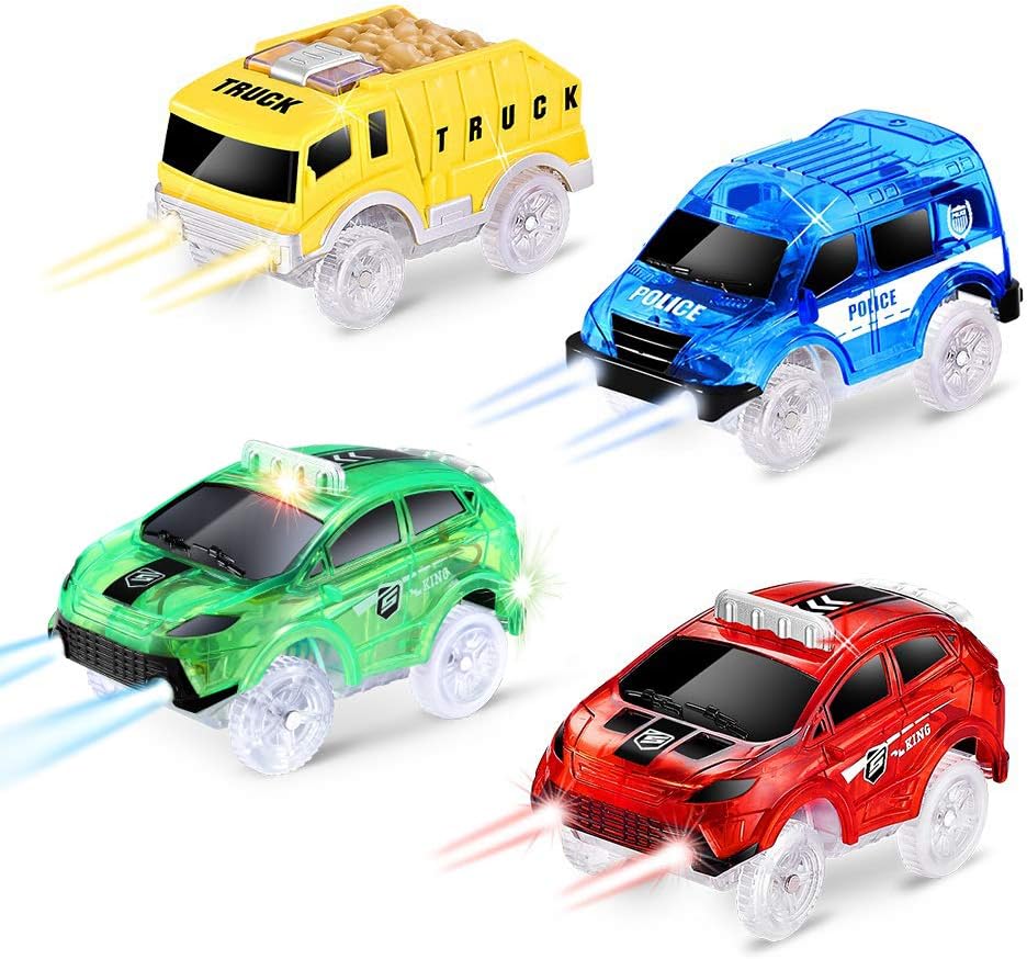 Amazon.com: QUOXO 4 Pack Tracks Cars Replacement ONLY, Glow in The Dark ...
