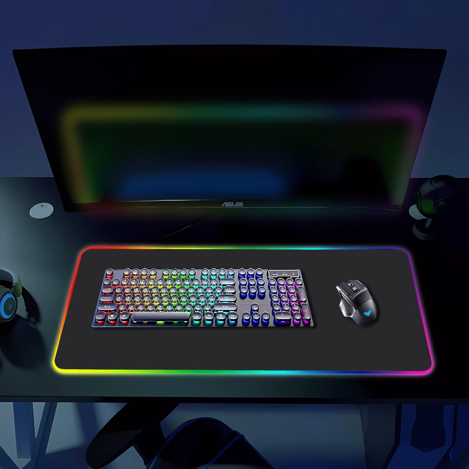 Snapklik.com : Extra Large RGB Gaming Mouse Pad, Extended Soft LED ...
