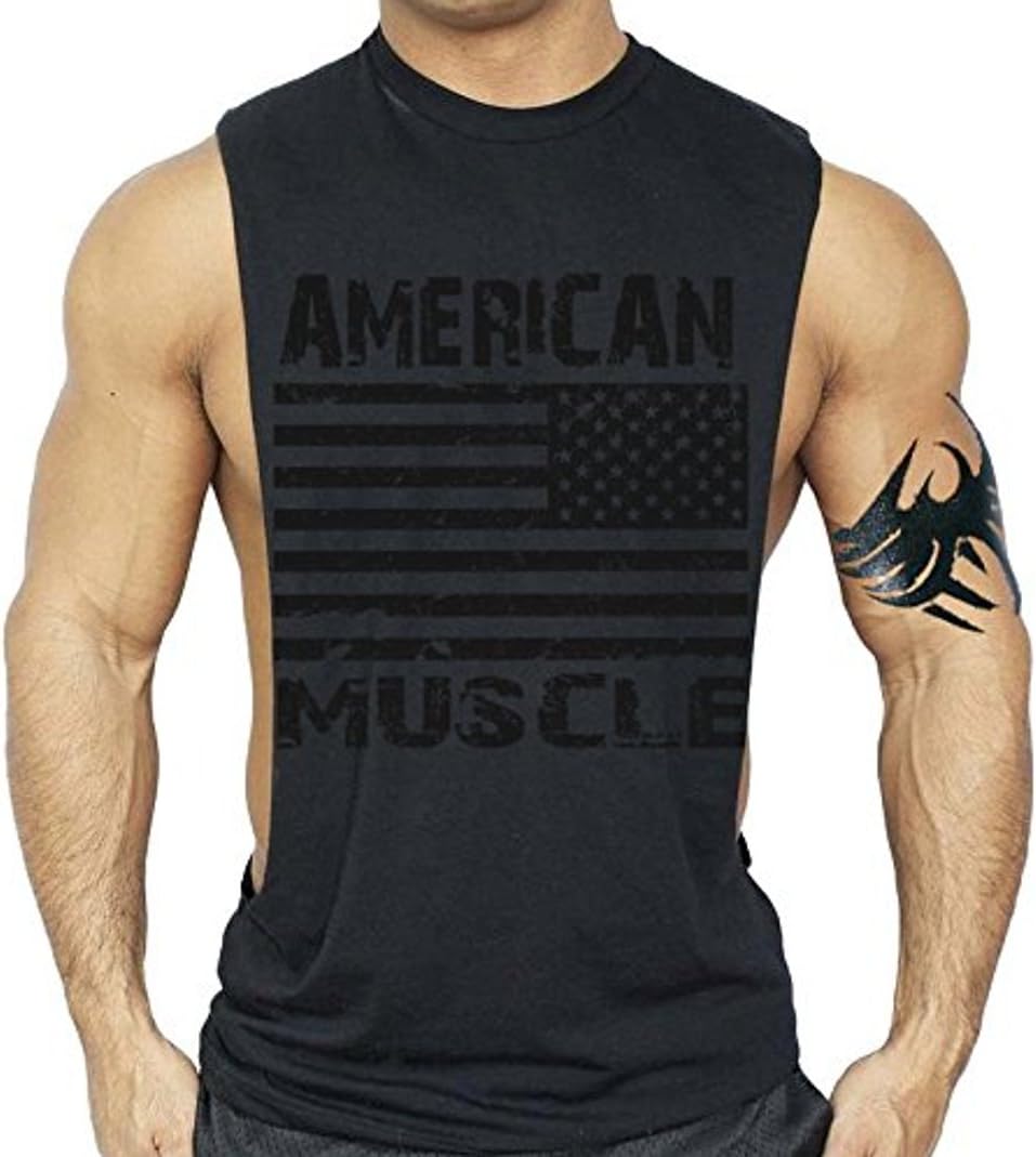 Amazon.com: Interstate Apparel Inc American Muscle Workout T-Shirt ...