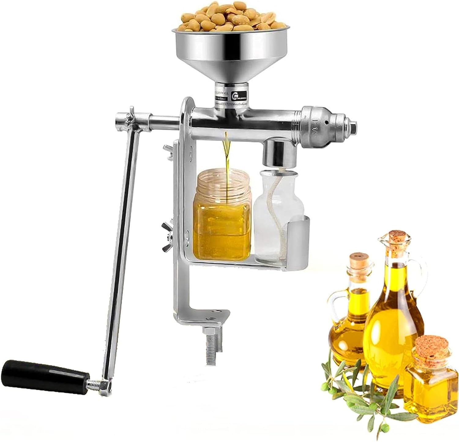 Manual Oil Press Machine Stainless Steel Cold/Hot Press, Oil Extractor ...