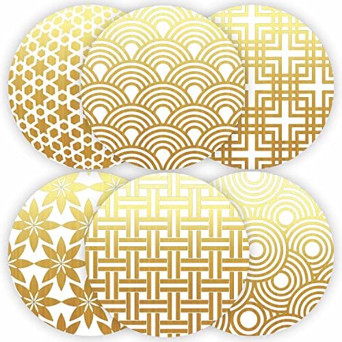 Amazon.com: Gold Foil Pattern Stickers - (Pack of 120) 1.5 Inch Gold ...