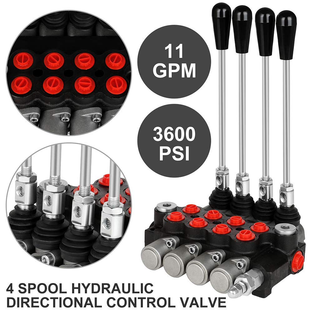 Snapklik.com : Hydraulic Flow Control Valve 4 Spool 11 GPM G Ports ...