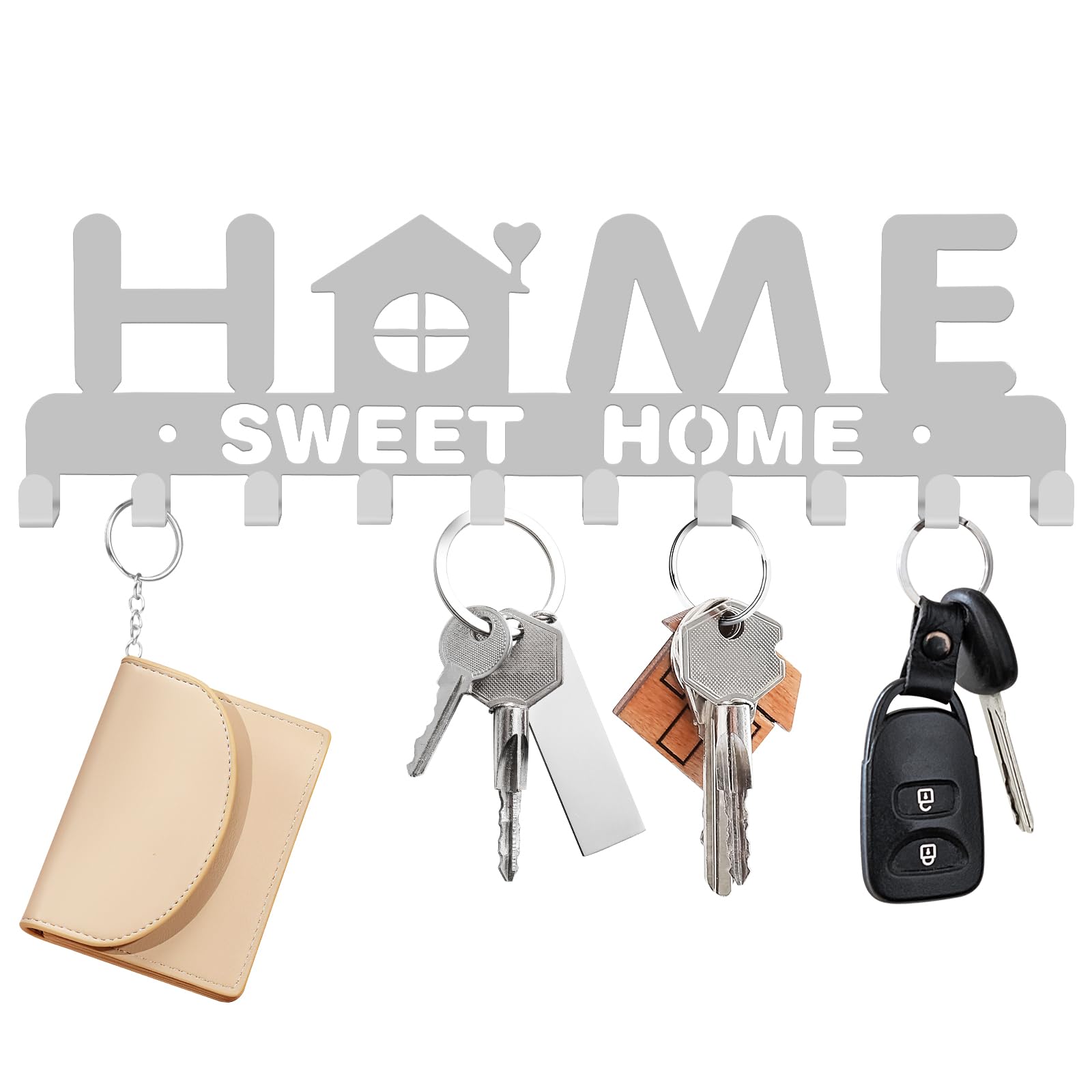 Amazon.com: RELBRO Key Holder Wall Mount, Metal Key Hanger Adhesive Key ...