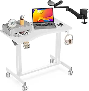Amazon.com: JOY worker Mobile Standing Desk and Ergonomic 360°Rotating ...