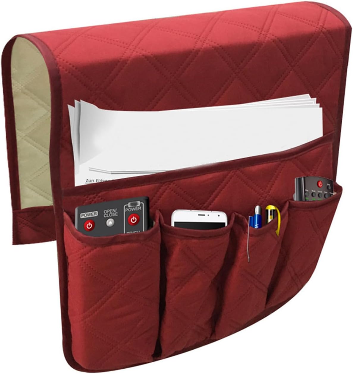 Amazon.com: FSLLWGWG Sofa Chair Couch Armrest Organizer, 5 Pockets Anti ...