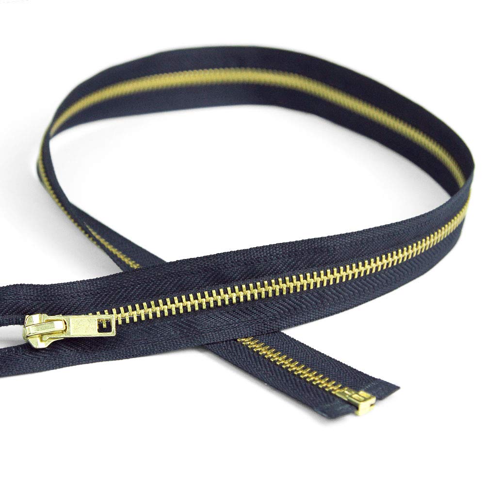 Amazon.com: Size #5 Open End Zipper with Gold Metal Teeth, 20" Length ...